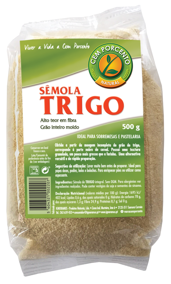 Sêmola de Trigo Cem Porcento - 500 gr. - BioCampello